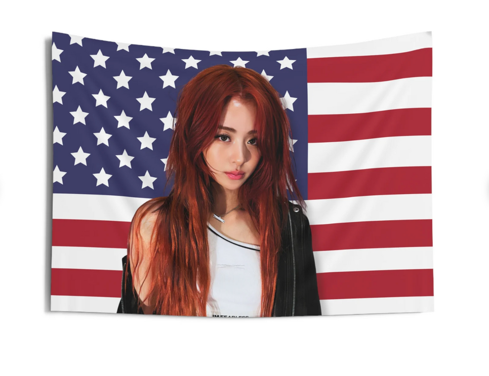 Le Sserafim Yunjin American Flag Tapestry – idollookbook