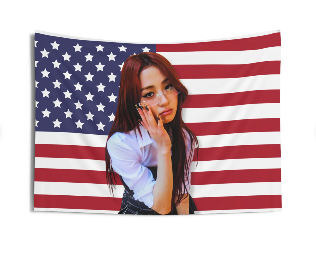 Le Sserafim Yunjin American Flag Tapestry – idollookbook