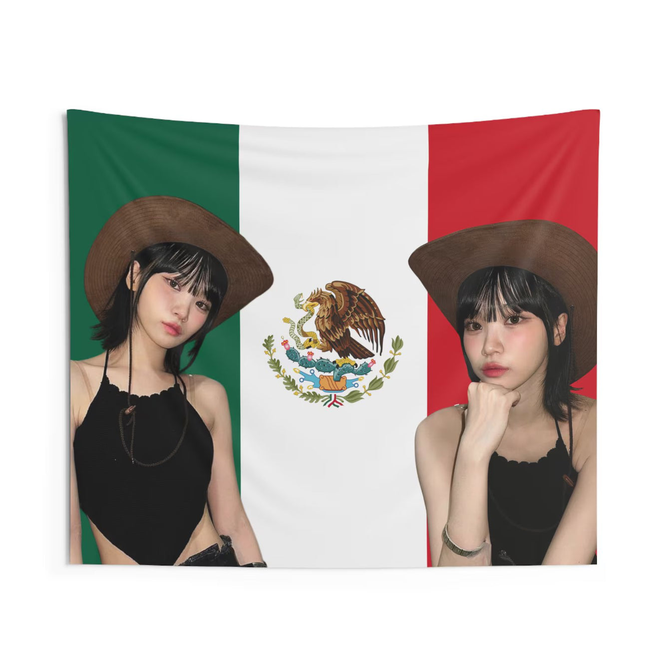 Le Sserafim Chaewon Mexico Flag Tapestry – idollookbook
