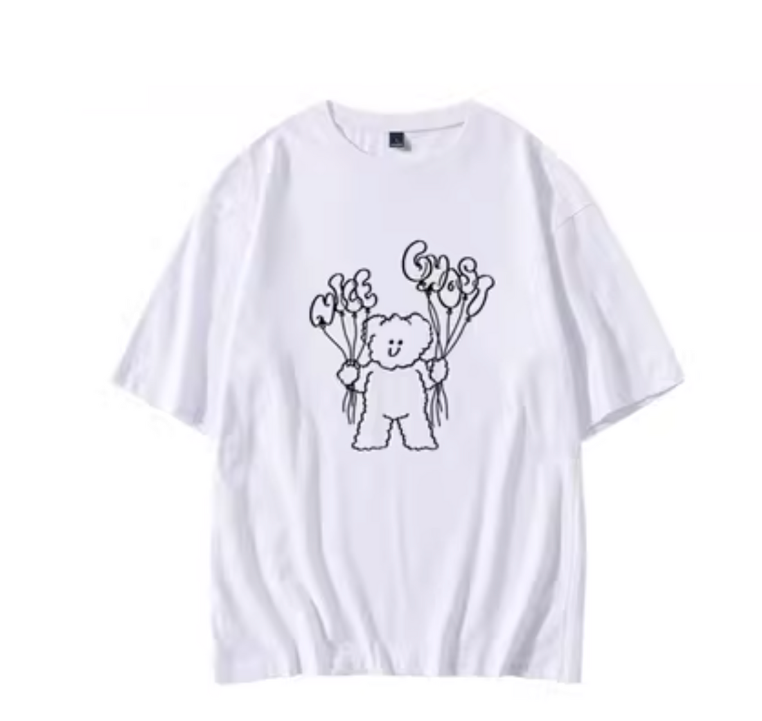 Le Sserafim Nice Ghost Teddy Stickman T-Shirt – idollookbook